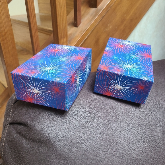 Office | Nwot 2 Fireworks Paper Boxes 4th Of July Gift Boxes | Poshmark